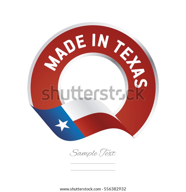 Made Texas Flag Red Color Label Stock Vector (Royalty Free) 556382932 ...