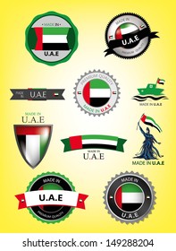 Made Uae Seals Flags Collection Vector Stock Vector (Royalty Free ...