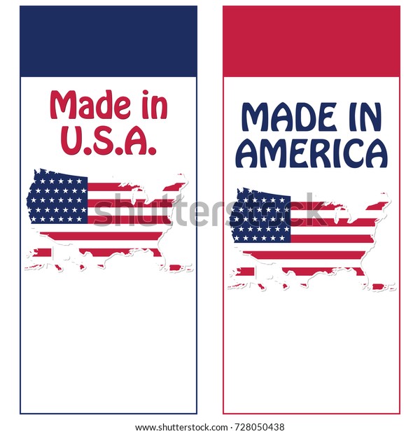 Made Usa Printable Stickers Set Contains Stock Vector (Royalty Free ...