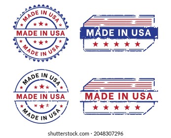 Made Usa Stamp Set Various Shapes Stock Vector (Royalty Free ...