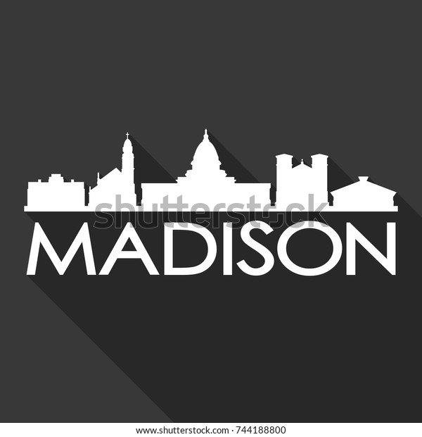 Madison Flat Icon Skyline Silhouette Design: vector de stock (libre de ...