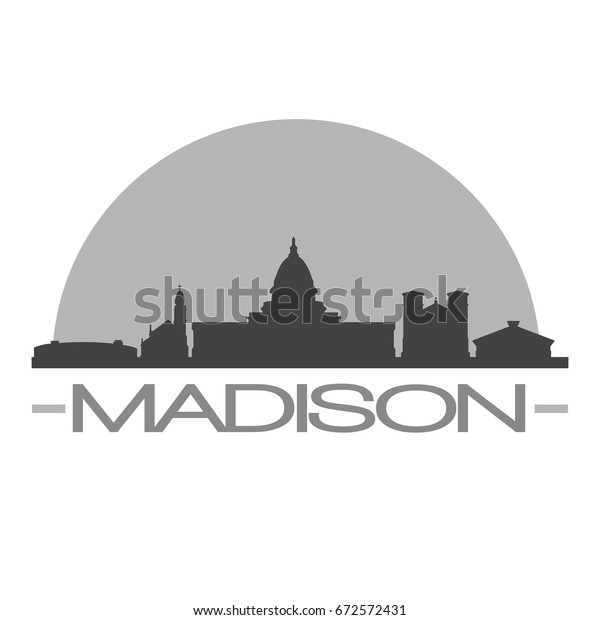Madison Skyline Silhouette Skyline Stamp Vector Stock Vector (Royalty ...