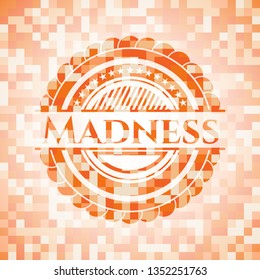 Madness Abstract Orange Mosaic Emblem Background Stock Vector (Royalty ...