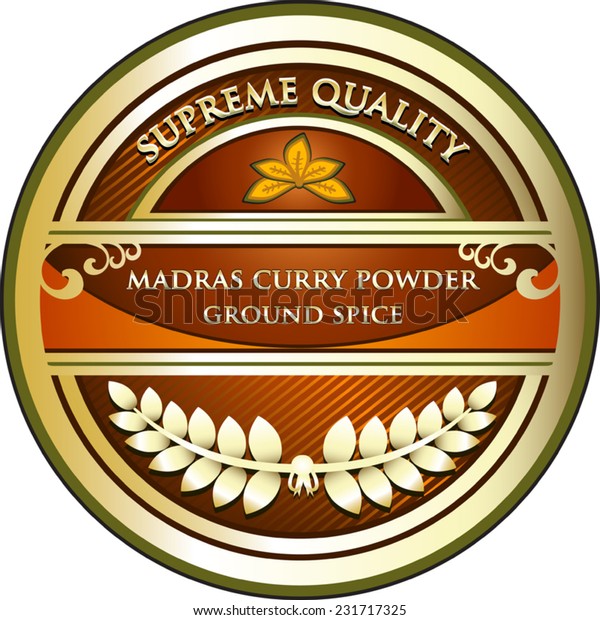 Madras Curry Powder Label Stock Vector (Royalty Free) 231717325 ...