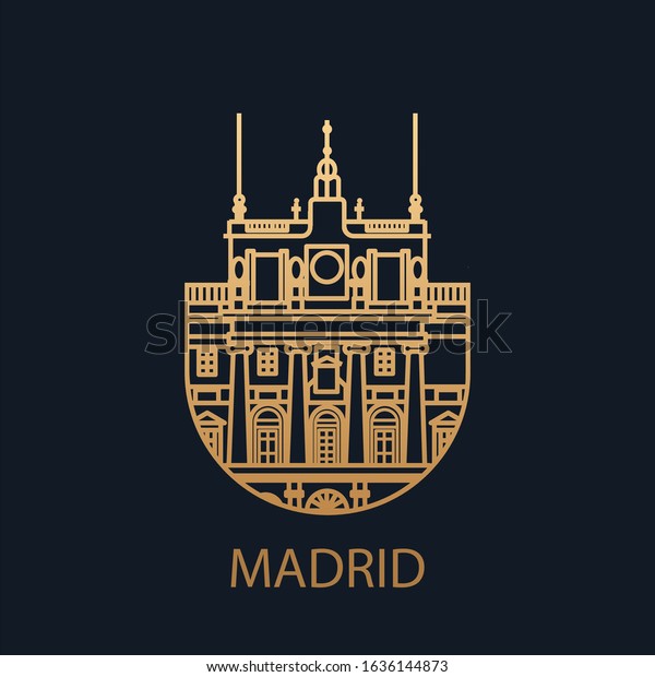 Madrid Icon Spain Vector Pictogram Illustration Stock Vector (Royalty ...