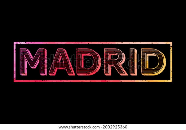 Madrid Typography Design Vector Tshirt Poster Stock Vector (Royalty ...