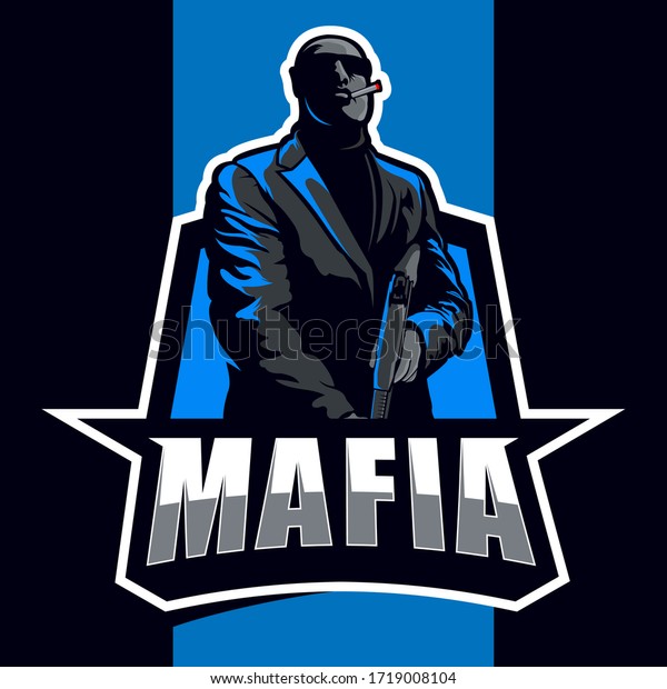 diseño del logotipo del vector de apoyo de mafia