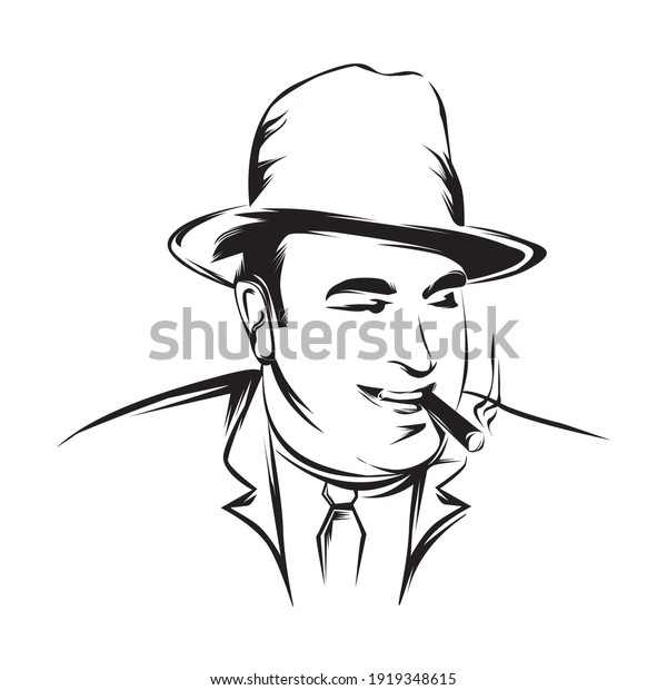 Mafia Lineart Vector Illustration Mafia Logo Stock Vector (Royalty Free ...