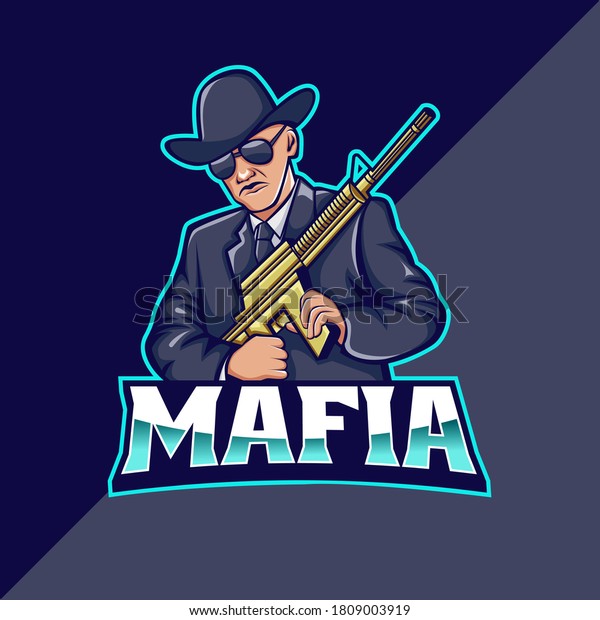 Mafia Mascot Logo Template Perfect Team Stock Vector (Royalty Free ...