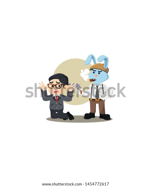 Mafia Rabbit Hostage Isolated White Stock Vector (Royalty Free ...