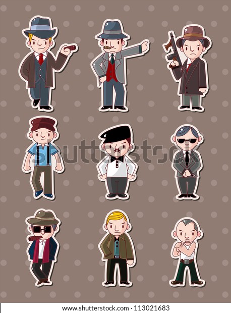 Mafia Stickers Stock Vector (Royalty Free) 113021683