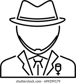 Mafioso Outline Icon Stock Vector (Royalty Free) 699299179 | Shutterstock