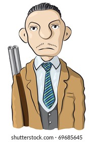 Mafioso Vector Illustration Drawing Character Stock Vector (Royalty ...