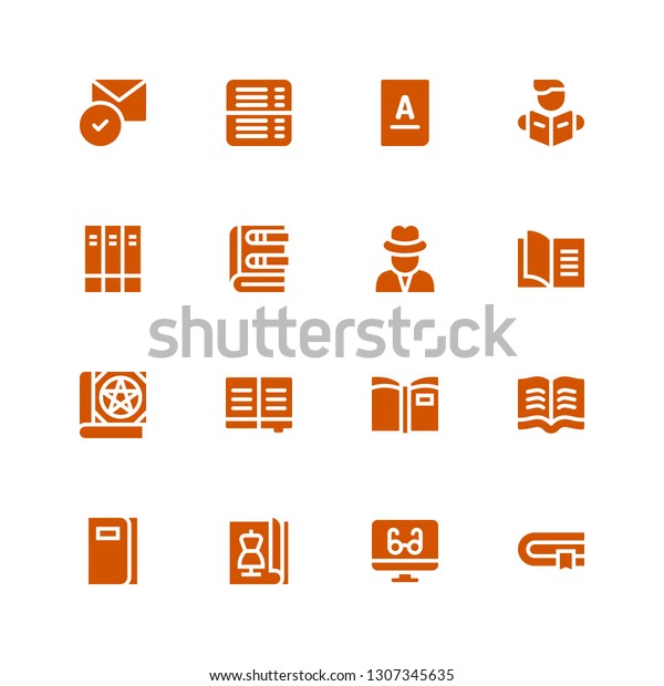 Magazine Icon Set Collection 16 Filled Stock Vector (Royalty Free ...