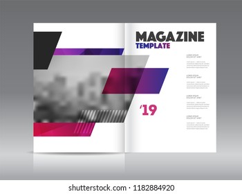 Magazine Template Two Pages Stock Vector (Royalty Free) 1182884920 ...