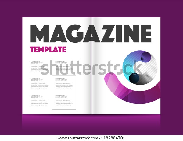 Magazine Template Two Pages Stock Vector (Royalty Free) 1182884701 ...