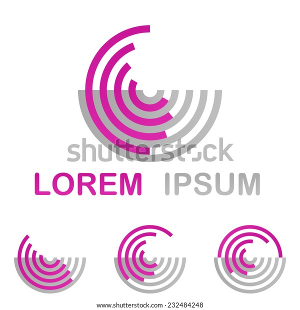 Magenta Technology Logo Icon Design Set Stock Vector (Royalty Free ...