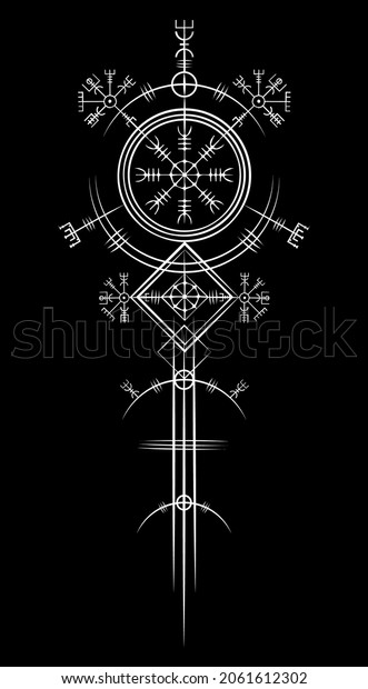 Magic Ancient Viking Art Deco Vegvisir Stock Vector (Royalty Free ...