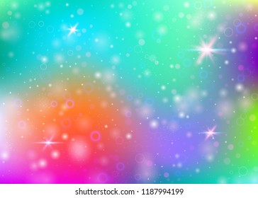 Magic Background Rainbow Mesh Kawaii Universe Stock Vector (Royalty ...