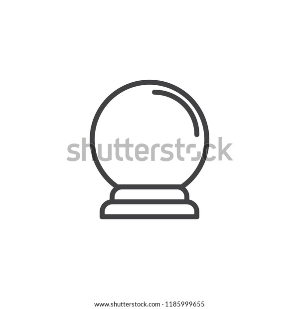 Magic Ball Outline Icon Linear Style Stock Vector (Royalty Free ...