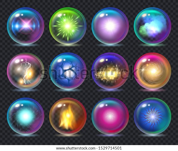Magic Balls Magician Nature Effect Crystal Stock Vector (Royalty Free ...