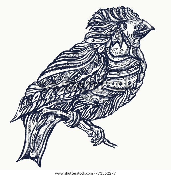Magic Birds Tattoo Tshirt Design Stock Vector (Royalty Free) 771552277