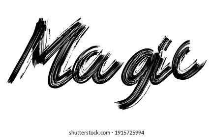 Magic Black Text Hand Written Brush Stock Vector (Royalty Free ...