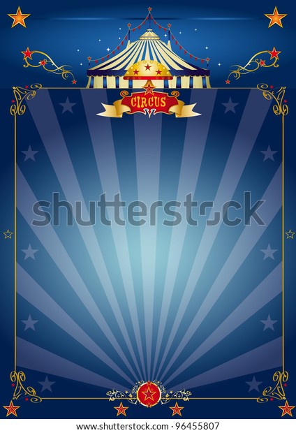 Magic Blue Circus Poster Circus Blue Stock Vector (Royalty Free ...