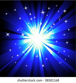 Magic Blue Lights Background Stars Stock Vector (Royalty Free) 38581168 ...