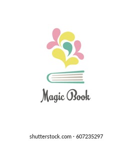 Magic Book Template Logo Bookstore Creative Stock Vector (Royalty Free ...