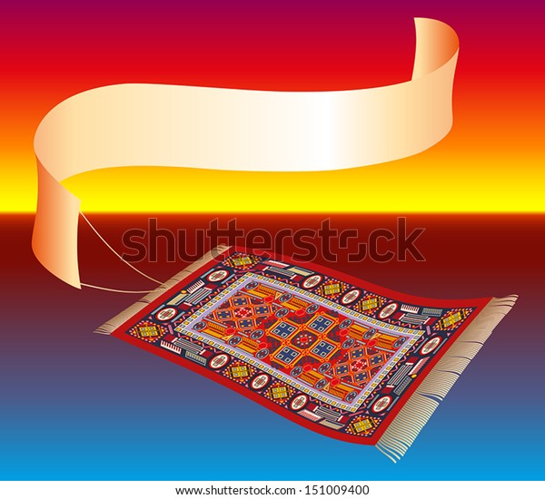 Magic Carpet Flying Carpet Banner That Stock Vector (Royalty Free ...