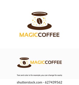Magic Coffee Cafe Logo Designs Template Stock Vector (Royalty Free ...