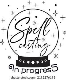 Magic Crystal Ball Text Spell Casting Stock Vector (Royalty Free ...