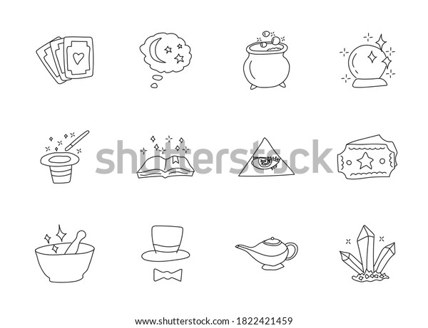 Magic Doodles Isolated On White Magic Stock Vector (Royalty Free ...