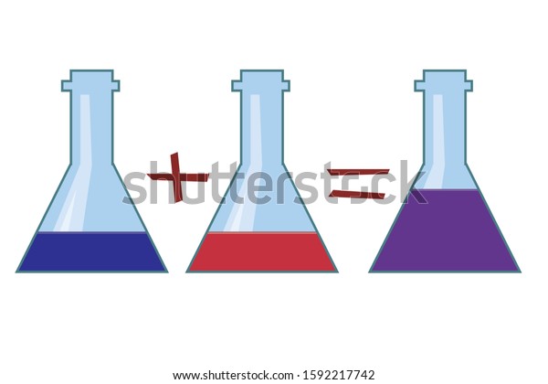Magic Flasks Demonstrate Color Mixing Blue Stock Vector (Royalty Free ...