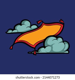 Magic Flying Carpet Cartoon Vector Illustration Stock Vector (Royalty ...
