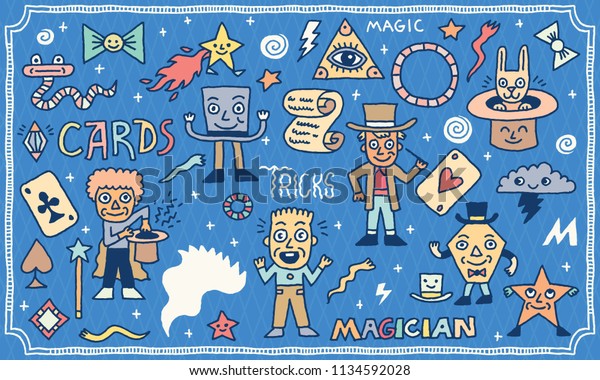 Magic Funny Wacky Doodle Set 2 Stock Vector (Royalty Free) 1134592028 ...