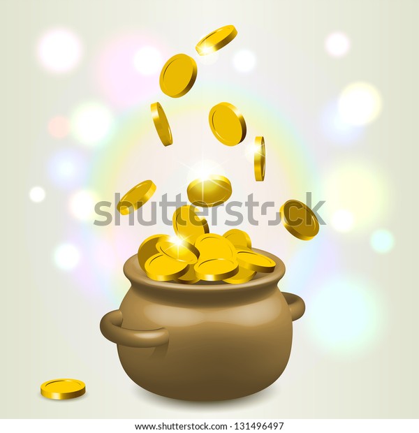 Magic Golden Bowl Over Light Magic Stock Vector (Royalty Free ...