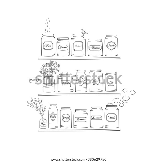 Magic Jarsgraphic Illustration Stock Vector (Royalty Free) 380629750 ...