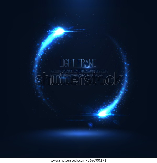 Magic Light Frame Consist Glowing Particles Stock Vector (Royalty Free ...
