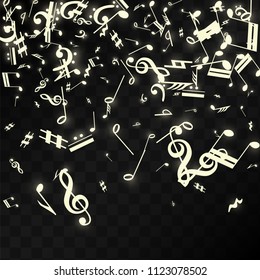 Magic Musical Notes On Black Background Stock Vector (Royalty Free ...