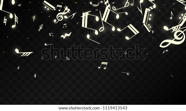 Magic Musical Notes On Black Background Stock Vector (Royalty Free ...