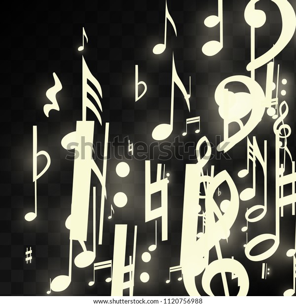 Magic Musical Notes On Black Background Stock Vector (Royalty Free ...