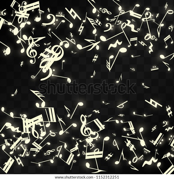 Magic Musical Notes On Black Background Stock Vector (Royalty Free ...