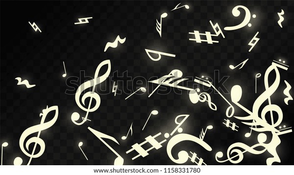 Magic Musical Notes On Black Background Stock Vector (Royalty Free ...