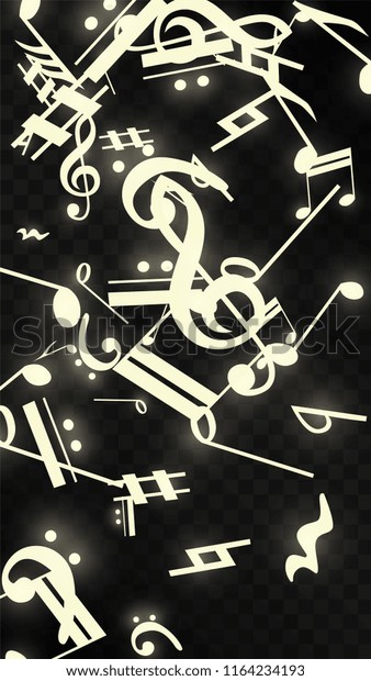 Magic Musical Notes On Black Background Stock Vector (Royalty Free ...