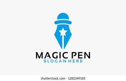 Magic Pen Logo Template Design Vector Stock Vector (Royalty Free ...