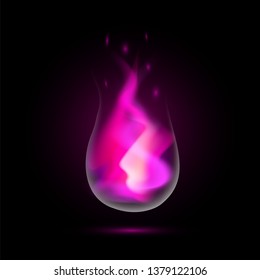 Magic Pink Fireball Flame Realistic Fire: vector de stock (libre de ...
