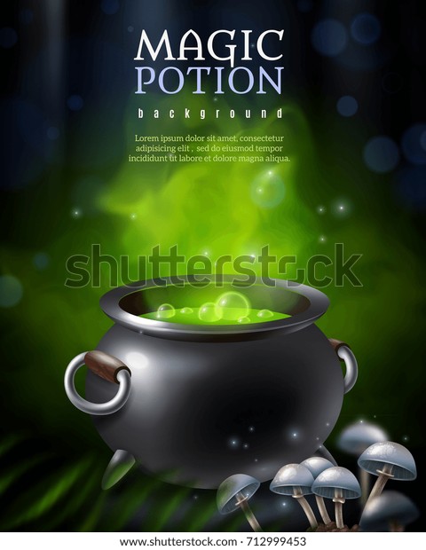 Magic Potion Background Black Potty Green Stock Vector (Royalty Free ...