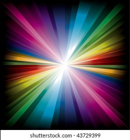 Rayo arcoiris radial mágico con borde: vector de stock (libre de ...
